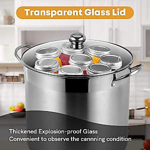 BriSunshine 21.5 QT Stainless Steel Canning Pot with Lid, Rack & Canning Tools Set, Canning Supplies Kit Water Bath Canner for Beginner