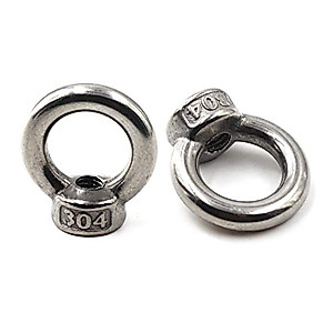 Pack of 20 M5 Lifting Eye Nut 304 Stainless Steel Ring Eye Bolts Threaded Nuts