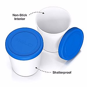 BALCI - Premium Ice Cream Containers (2 Pack - 1 Quart Each) Perfect Freezer Storage Tubs with Lids for Ice Cream, Sorbet and Gelato! - Blue