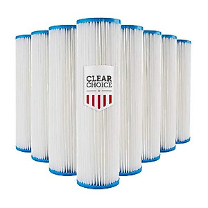 Clear Choice Sediment Water Filter 5 Micron 10 x 2.50" Water Filter Cartridge Replacement 10 inch RO System PFC3002 WFPFC3002, FM-5-975, SPC-25-1005, 8-Pk