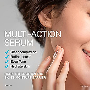 Neutrogena Multi Action Hydro Boost+10% Niacinamide Face Serum, Hydrating Face Serum With Vitamin B3 & Hyaluronic Acid to Improve Uneven Tone & Dull Complexion, Fragrance-Free,10% Niacinamide,1 fl.oz
