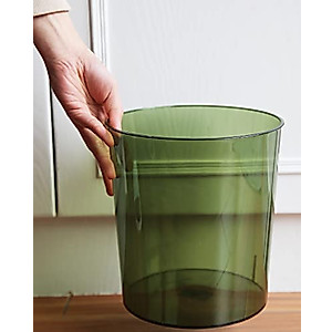 Clear Small Trash Can Wastebasket 1.5 Gallon Plastic Garbage Can Container Bin for Bathroom, Kitchen, Office, Bedroom, Home and Dorm Room Essentials (1.5 Gallons, Clear Green)