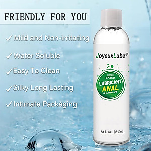Water-Based Anal Lube 8fl.oz Desensitizing Anal Lubricant Long Lasting Smooth Slippery for Men Women Couples with Discreet Package