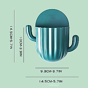 Gecau 4PC Cactus Shape Storage Box - Punch-Frees Cartoon Soap Holder - Wall Mounted Makeup Tool Container for Shower Toilet Bathroom Kitchen