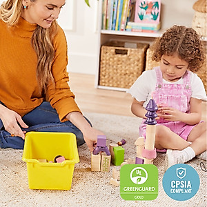 ECR4Kids Scoop Front Storage Bin, Multipurpose Organization, Yellow, 15-Piece