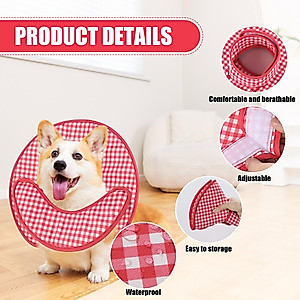 ROYALAY Adjustable Dog Cones for M S Dogs, Soft Cone Collar Recovery Collars to Prevent Pets from Touching Wounds, Unique Chest Fixation, Unbound Neck, Not Block Vision Comfortable for Dogs,S,Red