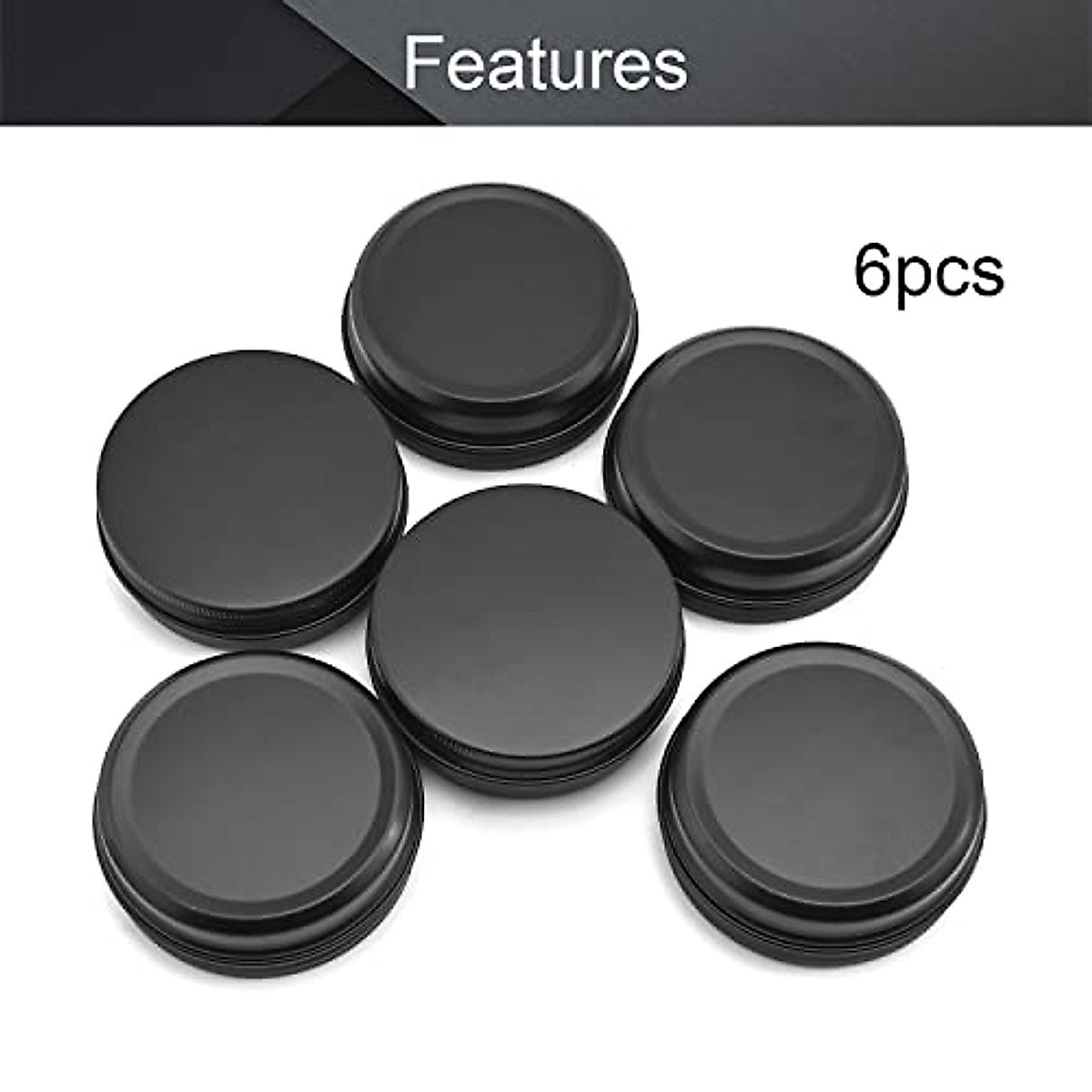 Othmro 6Pcs 2oz 60ml Round Aluminum Cans Tin Can Screw Lid Top Metal Storage Tins Containers Round Empty Container Cans Kitchen Storage Container for Lip Balm, Crafts, Candles, Candies