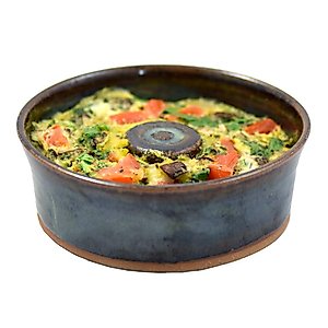 American Made Stoneware Pottery Microwave Omelette Egg Cooker (Double Size)