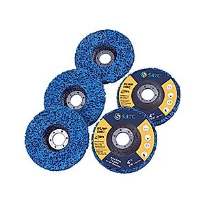 S SATC Strip Discs 5PCS Bule Stripping Wheel 4-1/2" x 7/8" Fit Angle Grinder Clean and Remove Paint Rust and Oxidation