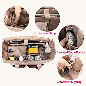 Fasrom Breast Pump Bag Compatible with Spectra S1, S2, Portable Pumping Travel Tote Bag with Laptop Sleeve for Working Moms (Empty Bag Only), Pink