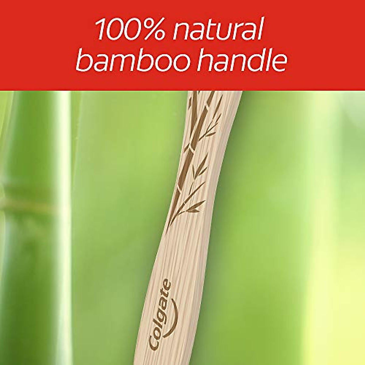 Colgate Charcoal Bamboo Toothbrushes, Eco Friendly Natural Bamboo Handle, Soft, 4 Count