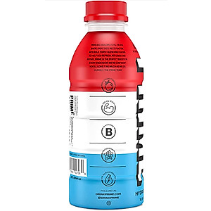 Prime Hydration Drink Sports Beverage "ICE POP," Naturally Flavored, 10% Coconut Water, 250mg BCAAs, B Vitamins, Antioxidants, 834mg Electrolytes, Only 20 Calories per 16.9 Fl Oz Bottle (Pack of 15)