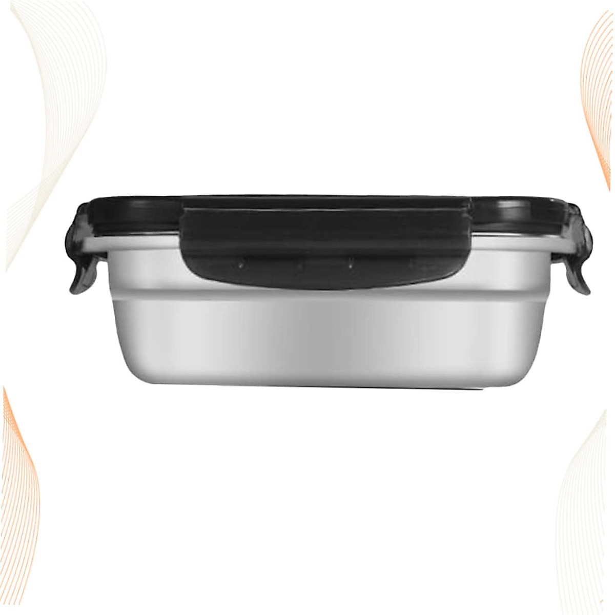 Mikinona Stainless Steel Food Storage Container with Lid Black for Fruits and Vegetables Refrigerator Storage Box and Stylish Design
