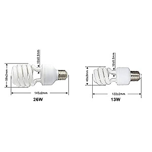 LUCKY HERP 5.0 UVB Fluorescent Tropical Terrarium Lamp,Compact Bulb,E26,13 Watts,26 Watt (13 Watt)