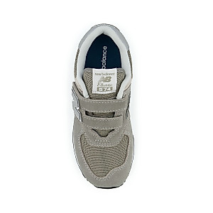 New Balance Kid's 574 Core Hook and Loop Sneaker, Grey/White, 1 Wide Little Kid