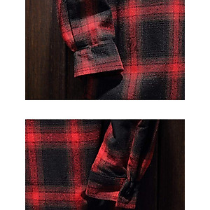 Lavnis Men's Plaid Hooded Shirts Casual Long Sleeve Lightweight Shirt Jackets Blue XL