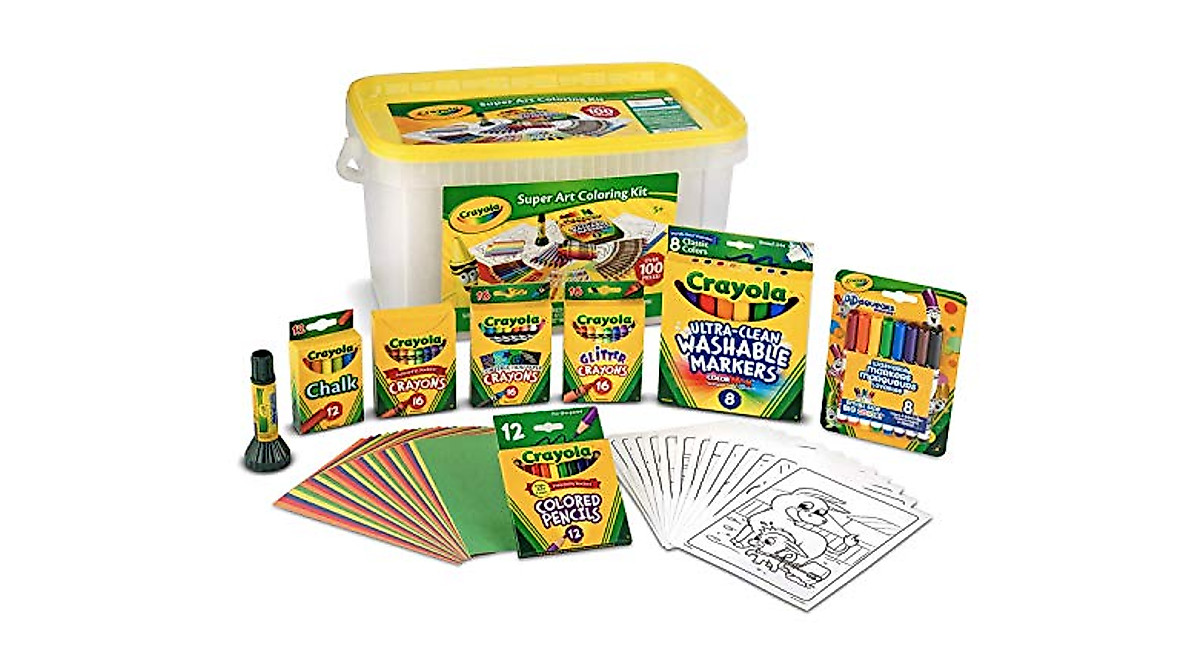 Crayola Super Art Coloring Kit - 100+ Colors for Kids' Creative Fun