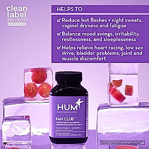 HUM Fan Club - Menopause Relief Supplement & Mood Probiotic with Siberian Rhubarb - May Provide Hot Flash Relief & Menopause Support for Women (30 Vegan Capsules, 30 Days)