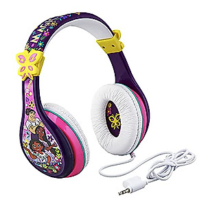 eKids Disney Encanto Headphones for Kids, Wired Headphones for School, Home or Travel, Tangle Free Toddler Headphones with Volume Control, 3.5mm Jack, Includes Headphone Splitter