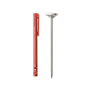 Taylor Instant Read Analog Meat Food Grill BBQ Cooking Kitchen Thermometer with Red Pocket Sleeve for Calibration, 1 inch dial, Stainless Steel