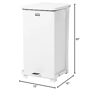 Rubbermaid Commercial Products Defenders Step-On Trash Can with Plastic Liner, 6.5-Gallon, White, Good with Infectious Waste in Doctors Office/Hospital/Medical/Healthcare Facilities