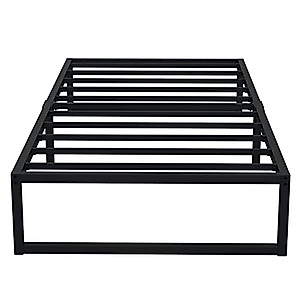 EMODA 12 Inch Twin Bed Frames No Box Spring Needed, Heavy Duty Metal Twin Platform Bed Frame, Noise Free, Easy Assembly, Black