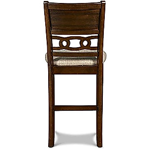 New Classic Furniture Gia 5-Piece Round Counter Height Set with 1 Dining Table and 4 Chairs, 42.25", Cherry