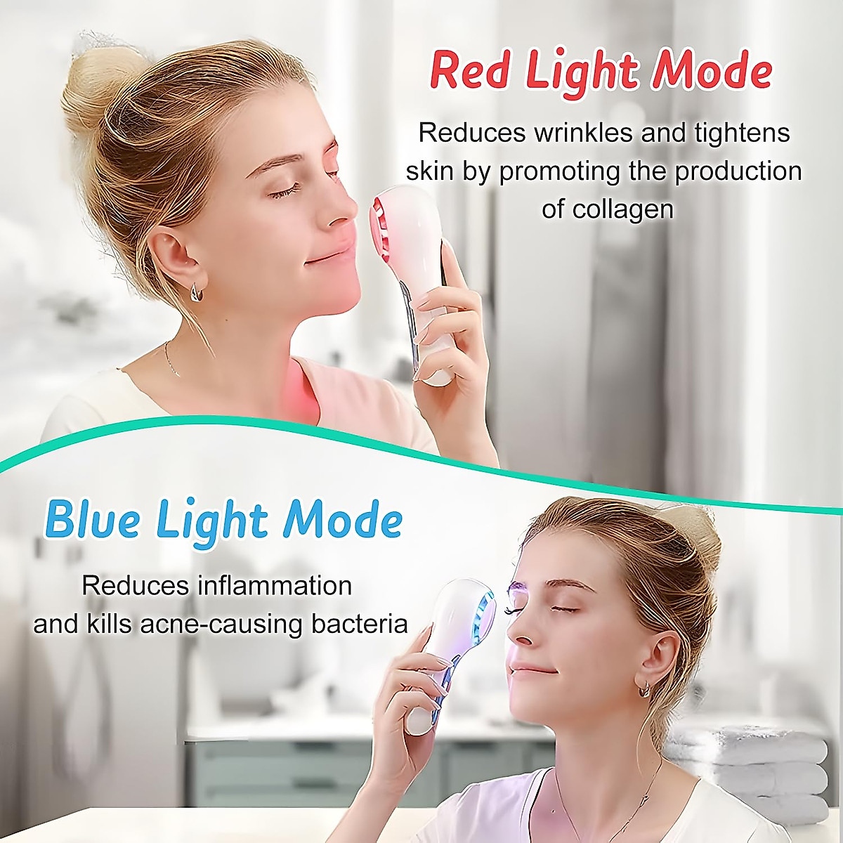 FreeBreath Facial Cleansing Brush, IPX7 Waterproof Face Scrubber with 3 Speed Modes, Face Brushes for Cleansing and Exfoliating with 5 Brush Heads, 1000mAh USB Rechargeable (Light Blue)