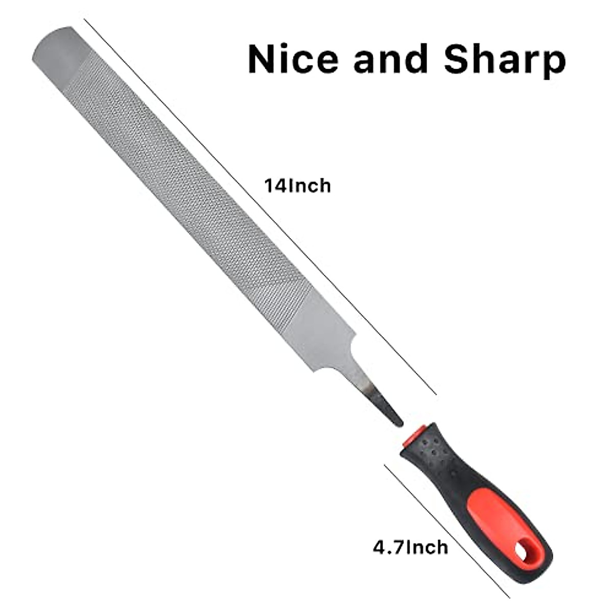 Elesunory Horseshoe File 14 Inches, Horse Rasp and File with Handle for Horse Hoofs, Hoof Trimming Tool for Repairing Horse Goat Pig Hooves