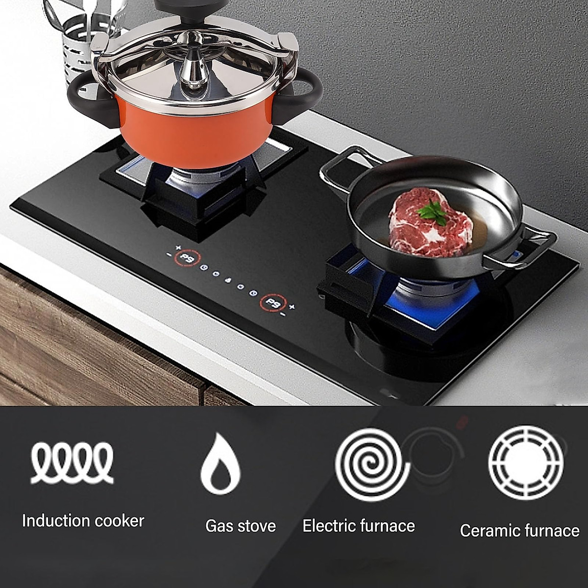2L Stainless Steel Mini Pressure Cooker, Fast Cooking, Design with Frosted Knob and Anti Slip Handle, Efficient and Fast Cooking for Gas Stoves, Induction Stoves