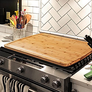 OAKSWARE 30 x 20 Inch XXXL Bamboo Cutting Board, Kitchen Chopping Boards with Juice Groove for Meat, Cheese, Fruit & Vegetables- Alpine Bamboo Butcher Block Carving Board for Stove Topp