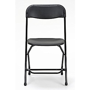 ZOWN Commercial 300 lb. Use Rate Heavy Duty, Injection Mold Banquet Folding Chair with Comfortable Contoured Back, Black, 8 Pack