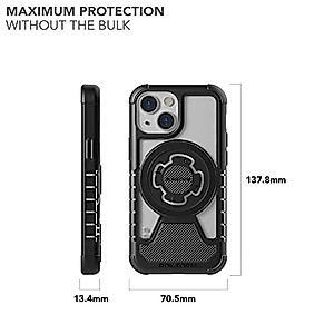 Rokform - iPhone 13 Mini Case, Crystal Series, Dual Magnet Plus MagSafe Compatible, Slim Magnetic Clear Apple Case, iPhone Cover with RokLock Twist Lock, Drop Tested Armor (Clear)