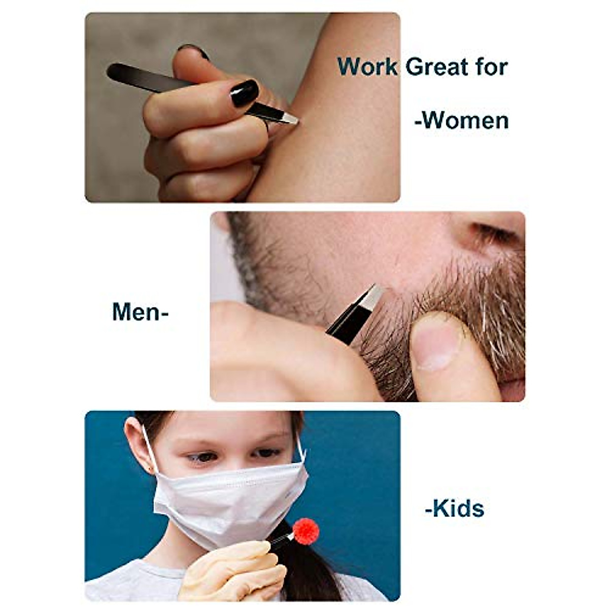 OMIRO 20X Magnifying Mirror and Eyebrow Tweezers Kit, 3.5" Two Suction Cups Magnifier Travel Set