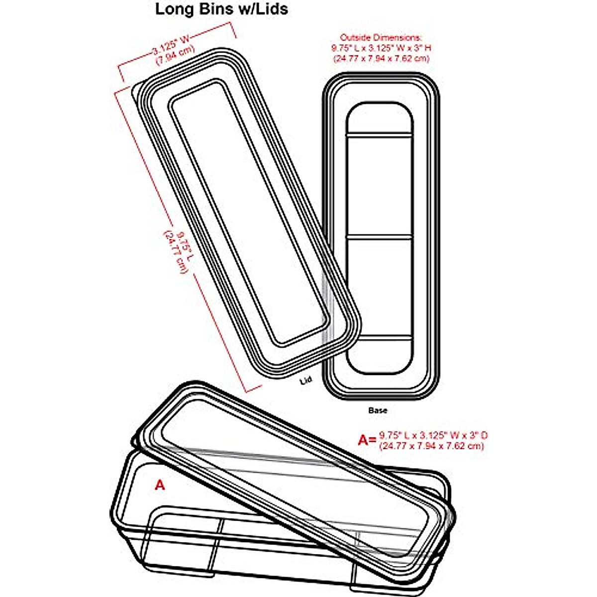 ArtBin 6971AG XL Bins with Lids 4-Pack, [4] Extra Long Art & Craft Organizer Boxes, Clear