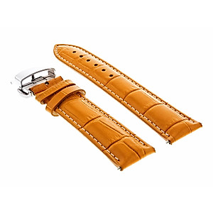 Ewatchparts 22MM LEATHER WATCH BAND STRAP COMPATIBLE WITH MENS IWC TOP GUN DEPLOYMENT CLASP ORANGE WS