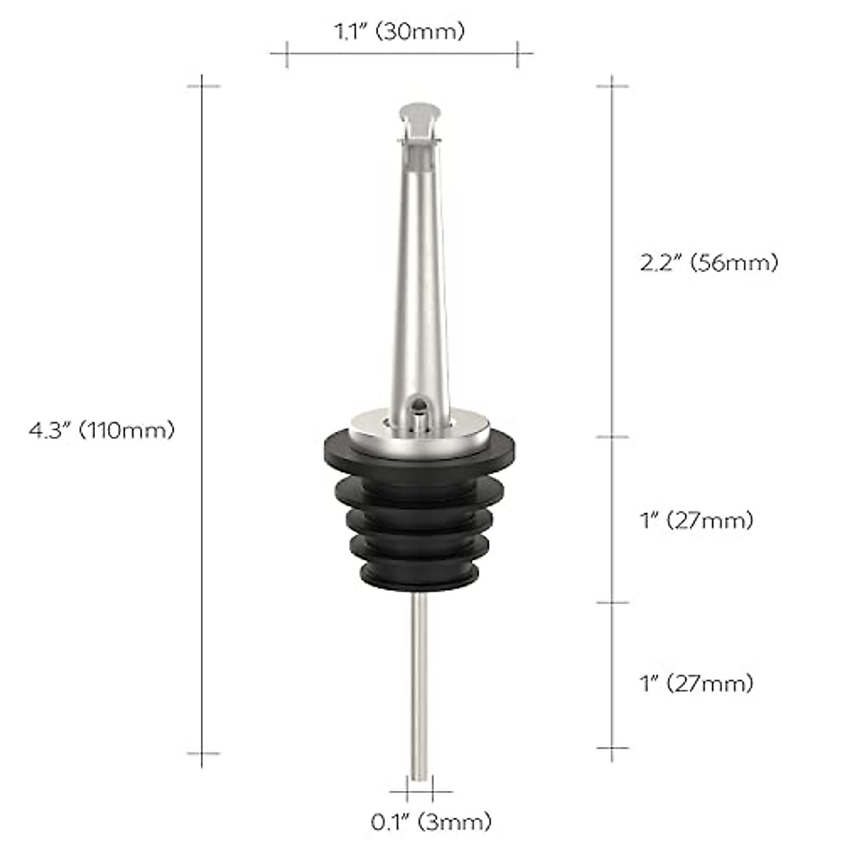 Axe Sickle 6 Pcs Oil Spout Liquor Pourers Bottle Spout Speed Pourer Olive Oil and Vinegar Stopper Spout for About 3/4" Bottle Mouth, with Flip Top