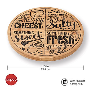 Copco Bamboo Charcuterie Lazy Susan, 10 Inch, Bamboo