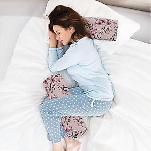 Vnurnrn Pink Cherry Neck Support Pillow Round Neck Roll Bolster Cylinder Pillow Cervical Pillows Arm Pillow for Leg Knee Back Head Support for Adults Bedroom Camp Work