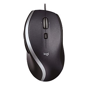 Logitech M500 Corded Mouse – Wired USB Mouse for Computers and Laptops, with Hyper-Fast Scrolling, Dark Gray
