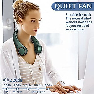 Neck Fan, Portable Bladeless Fan, 4000mAh Battery Operated Personal Fan, Leafless, Rechargeable, Headphone Design, 3 Speeds, Ultra Quiet Wearable Hands Free Fan for Women Men Kids