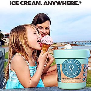 The Ice Cream Canteen Vacuum Insulated Double Wall Stainless Steel Thermos Container for the pint of ice cream enjoy ice cream anywhere (Mint Green)
