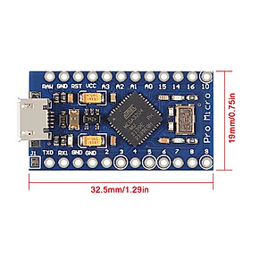 DWEII Pro Micro Atmega32U4 5V 16MHz Module Board Micro USB Pro Micro Development Board Microcontroller Pack of 5