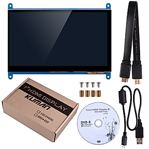 Kuman 7 Inch Capacitive Touch Screen TFT LCD Display HDMI Module 1024x600 for Raspberry Pi 3 2 Model B and RPi 1 B+ A BB Black PC Various Systems SC7B