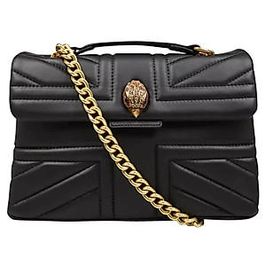 Kurt Geiger Crossbody Women’s Kensington Black Leather Union Jack Quilted Bag