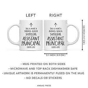 Andaz Press Funny 11oz. Ceramic Coffee Tea Mug Gift, This is What a Badass Ninja Superstar Assistant Principal Looks Like, 1-Pack, Birthday Christmas Gift Ideas