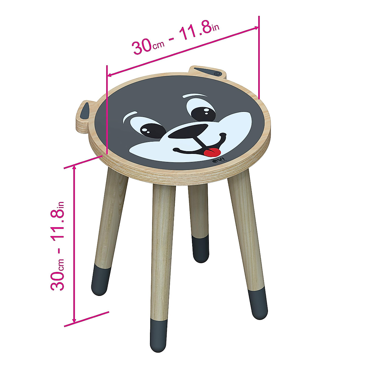 THE OVI FAMILY Kid’s Stool -12 inch Non-Slip Folding Step Stool,Wooden Chair, Lightweight Assembled Four-Legged Sitting Stool- Kitchen,Bathroom, Bedroom, Classroom, Playroom