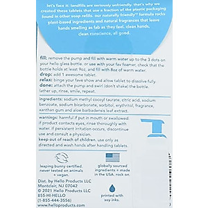 hello Foaming Hand Soap Tablets for Refilling, Dissolvable Hand Soap with Aloe and Sea Minerals Fragrance, Plant Based Soap Ingredients, No Harsh Preservatives, 6 Pack, 0.31 OZ Each