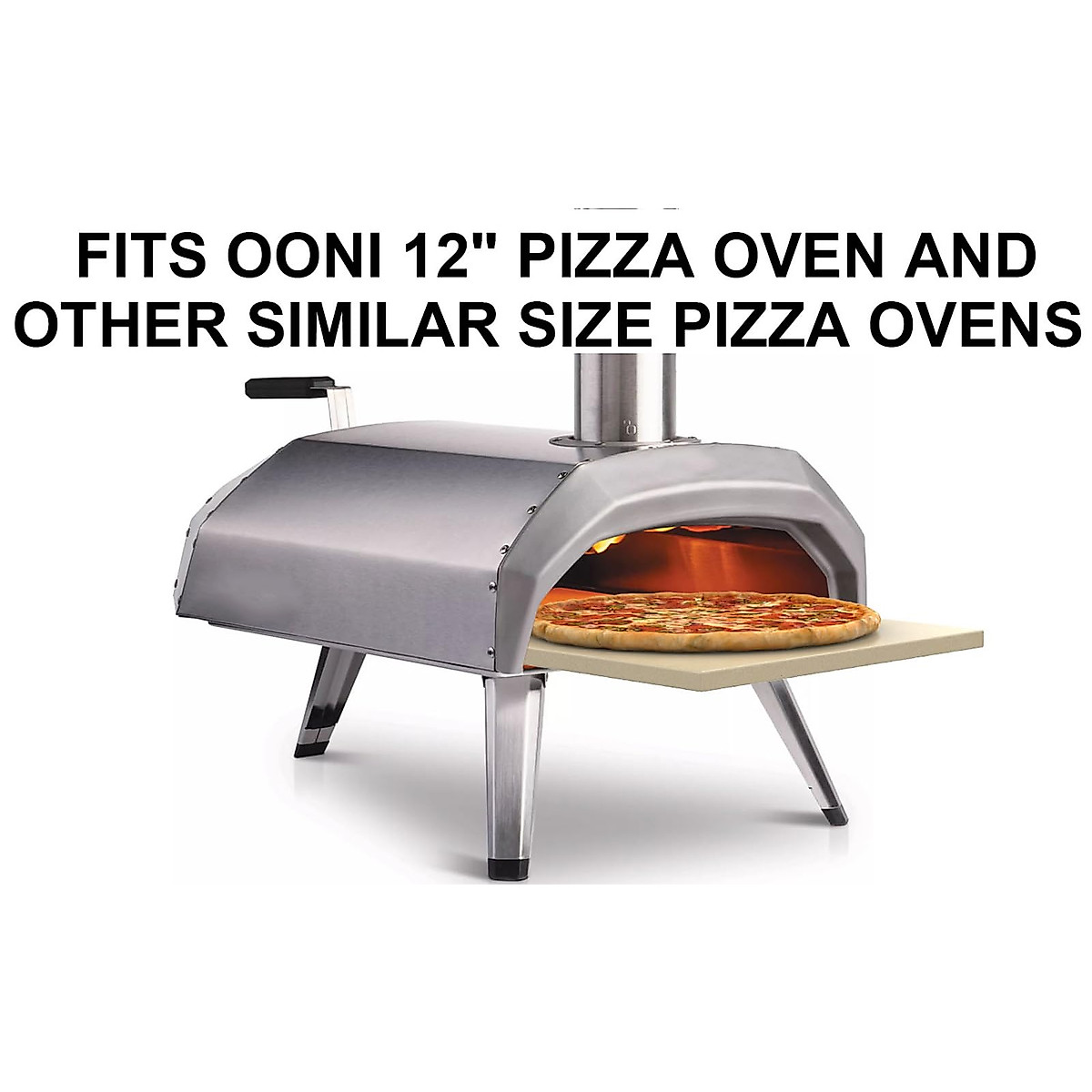 13.2" Square Pizza Stone Replacement for Ooni Koda, Karu & Fyra 12, Ooni 3 Pizza Oven, Big Horn Oven, Cordierite Baking Pizza Stone for Ooni Pizza Stone Accessories, Most Grill & Oven,for Bread &Pizza