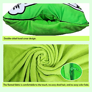 ZOSVNSV Cartoon Blanket and Pillow Set, Lightweight Flannel Pillow with Hand Warmer Design, for Birthday, Holiday